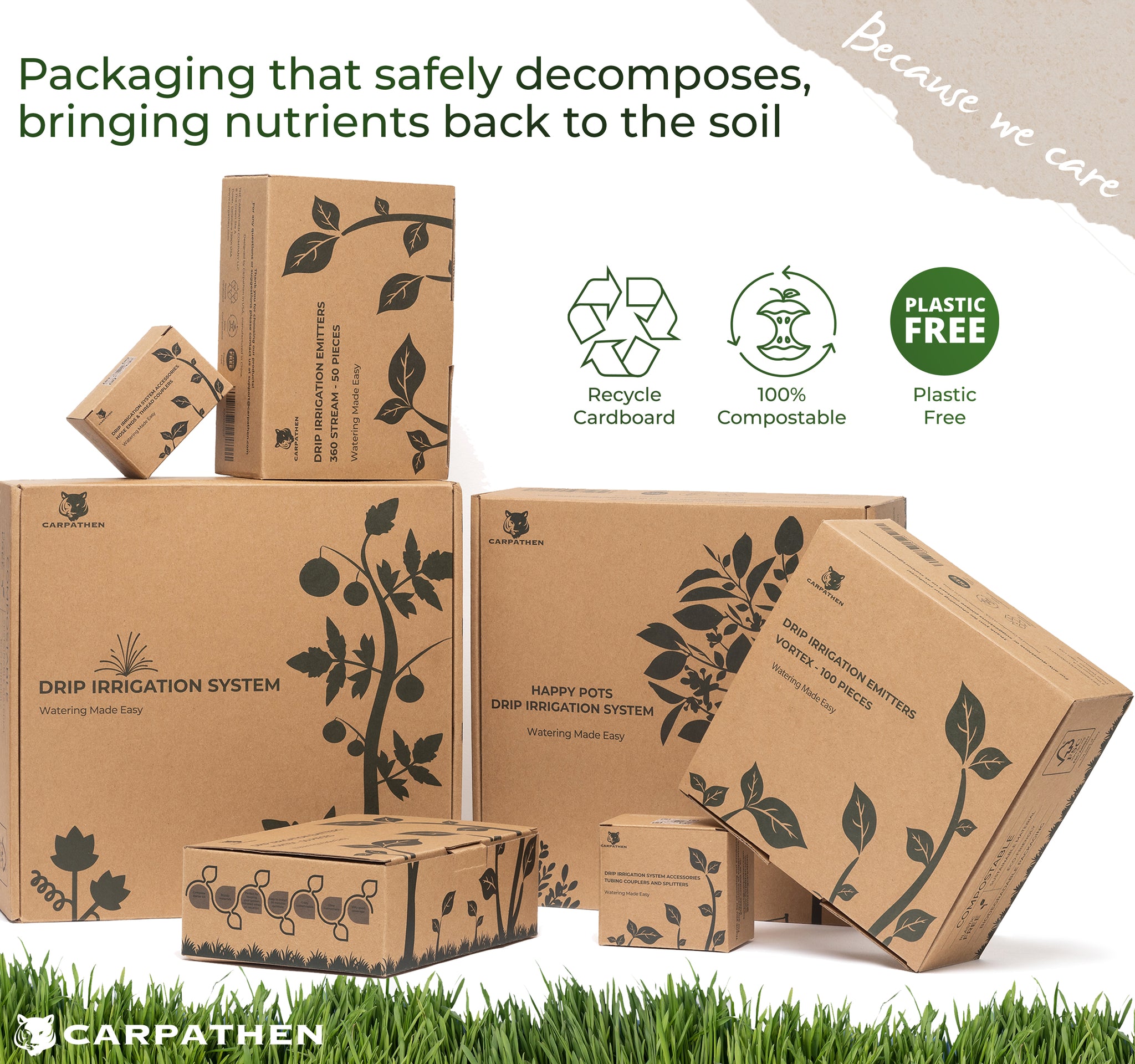 Drip Irrigation System Push-to-Connect with 34 Drip Emitters | Carpath