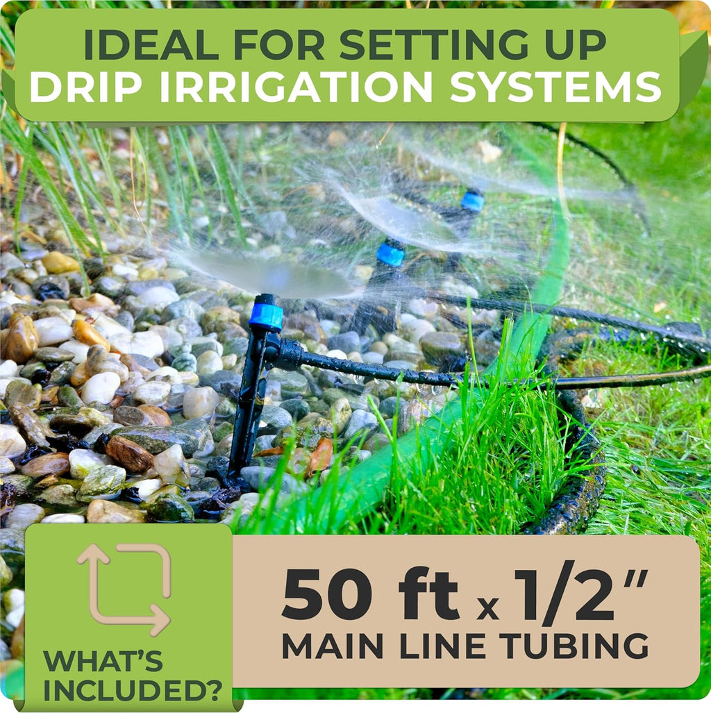 1/2 Irrigation Tubing Hose Mainline - 50 ft Drip Irrigation Tubing for